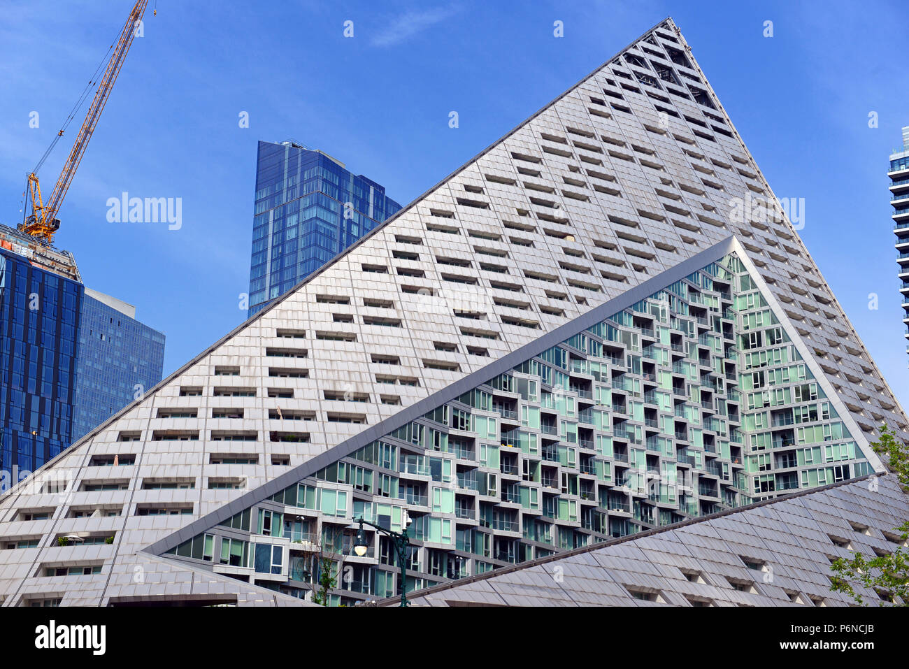 Manhattan skyline with unique luxury residential apartment building ...