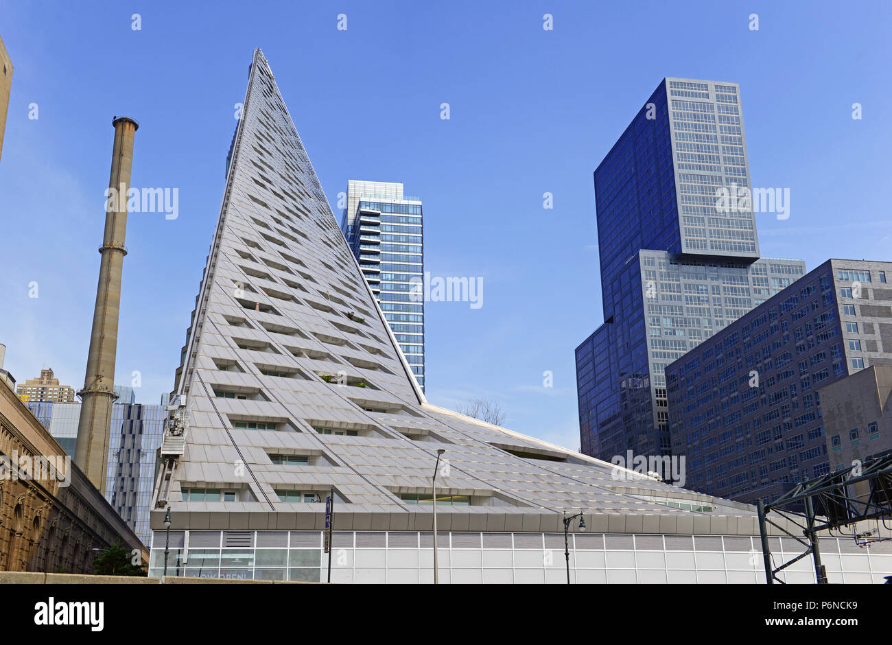 Manhattan skyline with unique luxury residential apartment building ...