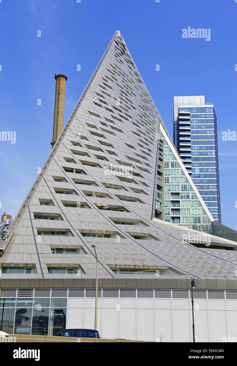 Manhattan skyline with unique luxury residential apartment building ...