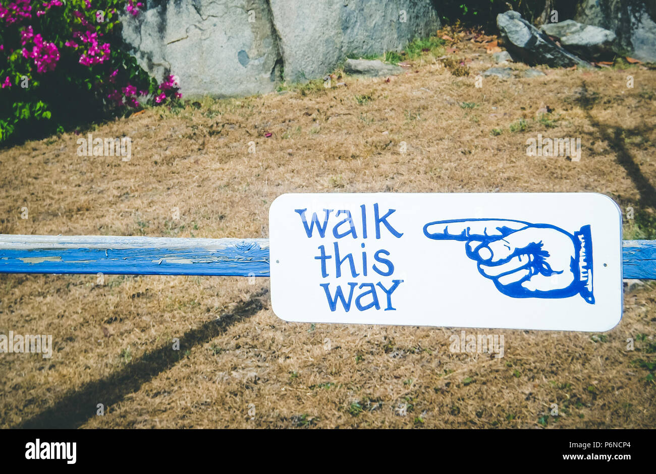 Photo of a pointing sign Stock Photo - Alamy