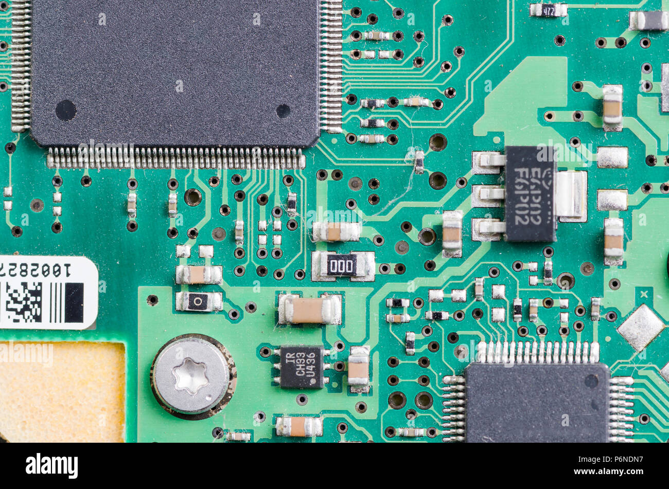 Closeup of electronic circuit board with processor Stock Photo - Alamy