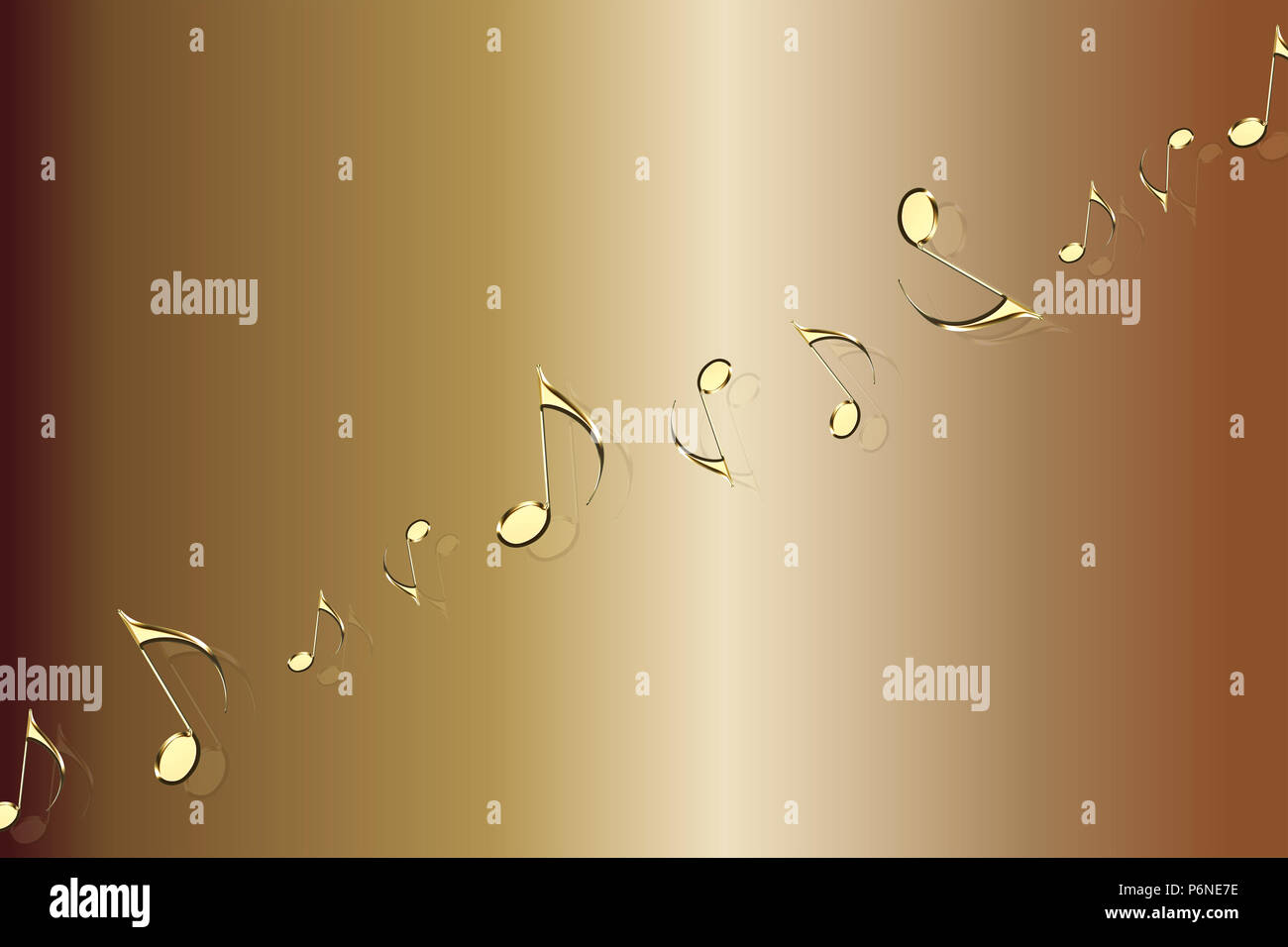 brown background with gold musical notes illustration Stock Photo - Alamy