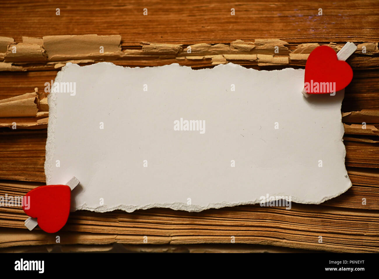 white sheet of paper love notes and heart shape Stock Photo - Alamy