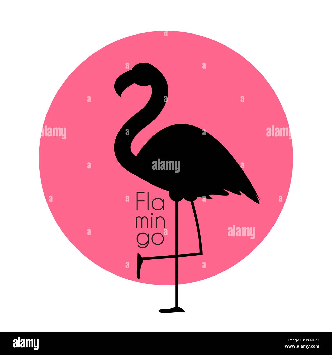 Cute Pink Flamingo Icon Vector Illustration Stock Vector Image & Art ...