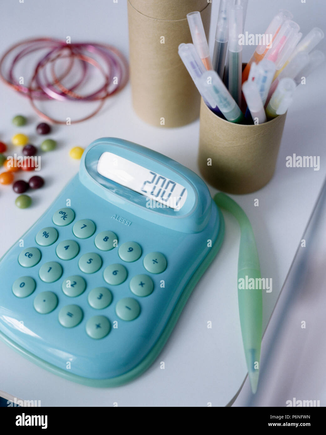 Turquoise calculator hi-res stock photography and images - Alamy