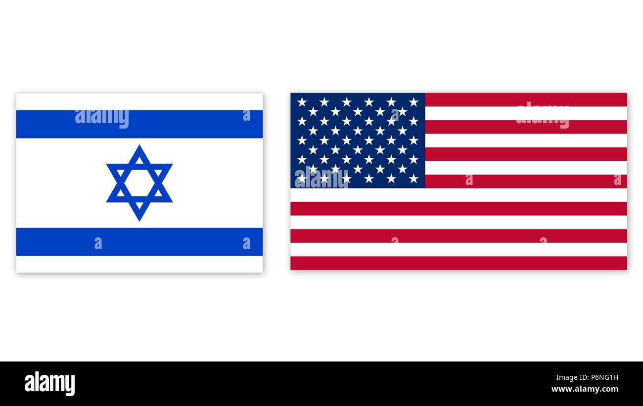 USA and Israel flag isolated on white background Stock Photo - Alamy