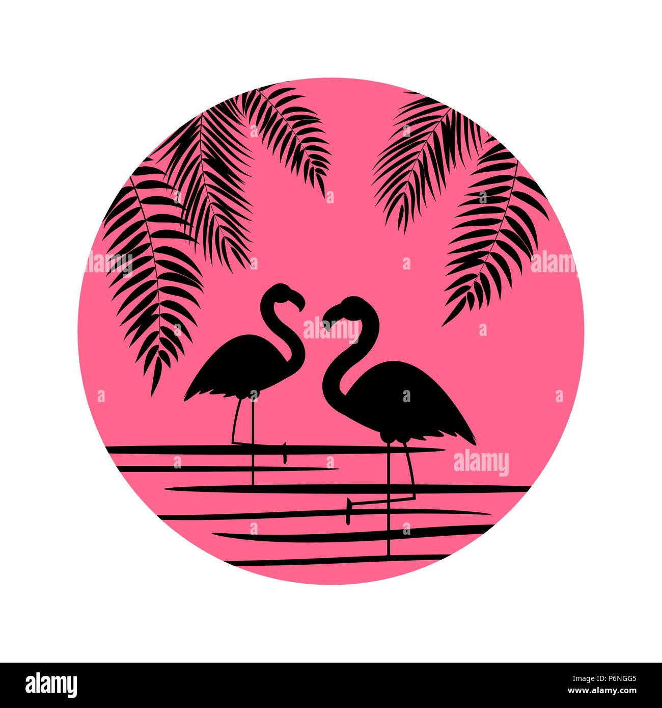 Cute Pink Flamingo Icon Vector Illustration Stock Vector Image & Art ...