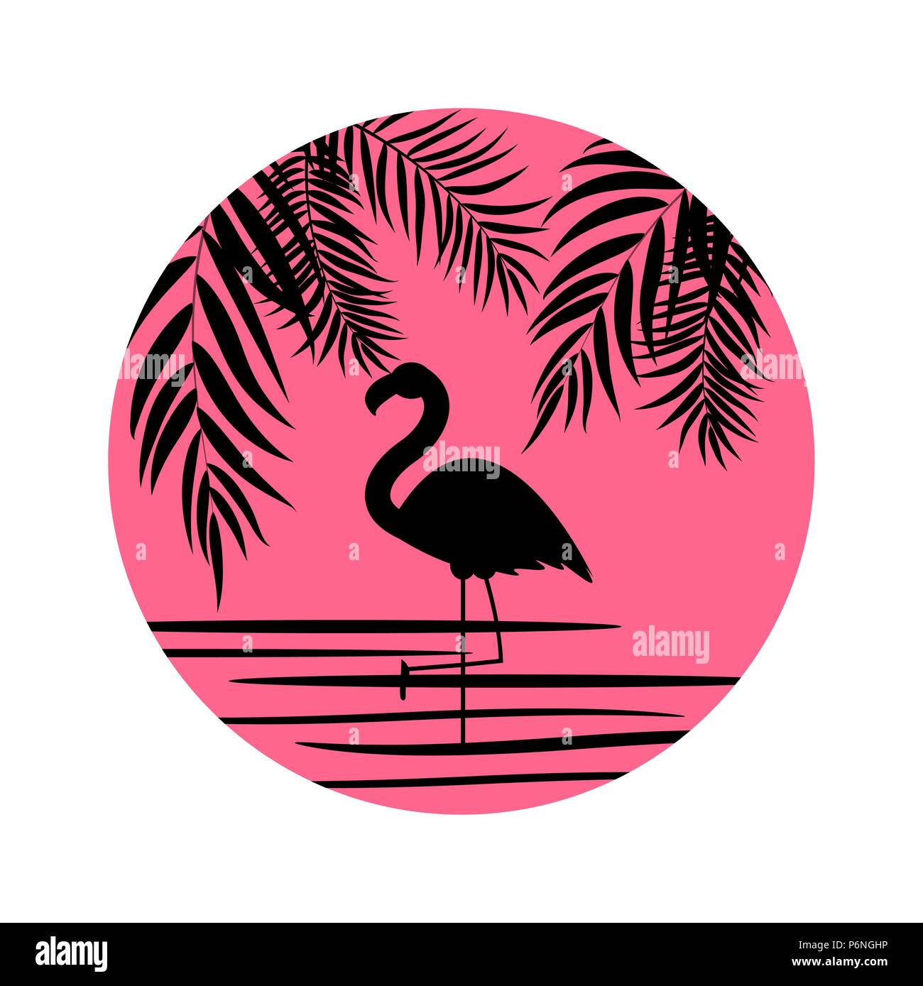 Cute Pink Flamingo Icon Vector Illustration Stock Vector Image & Art ...
