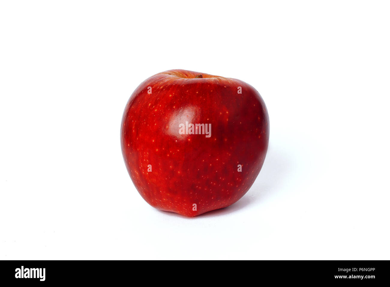 Red apple with shadow. Isolated white background Stock Photo - Alamy