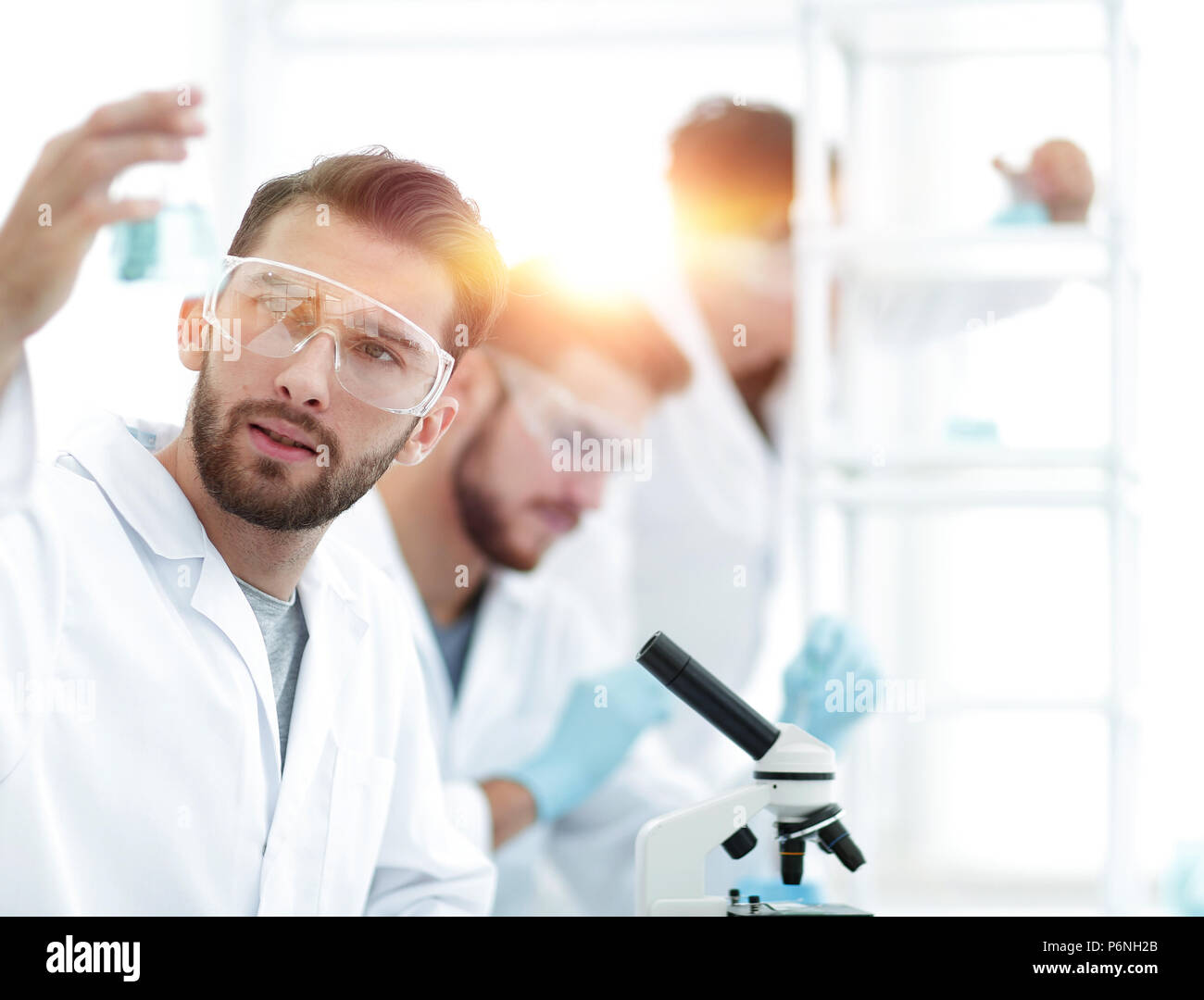 closeup.scientists in the laboratory Stock Photo - Alamy