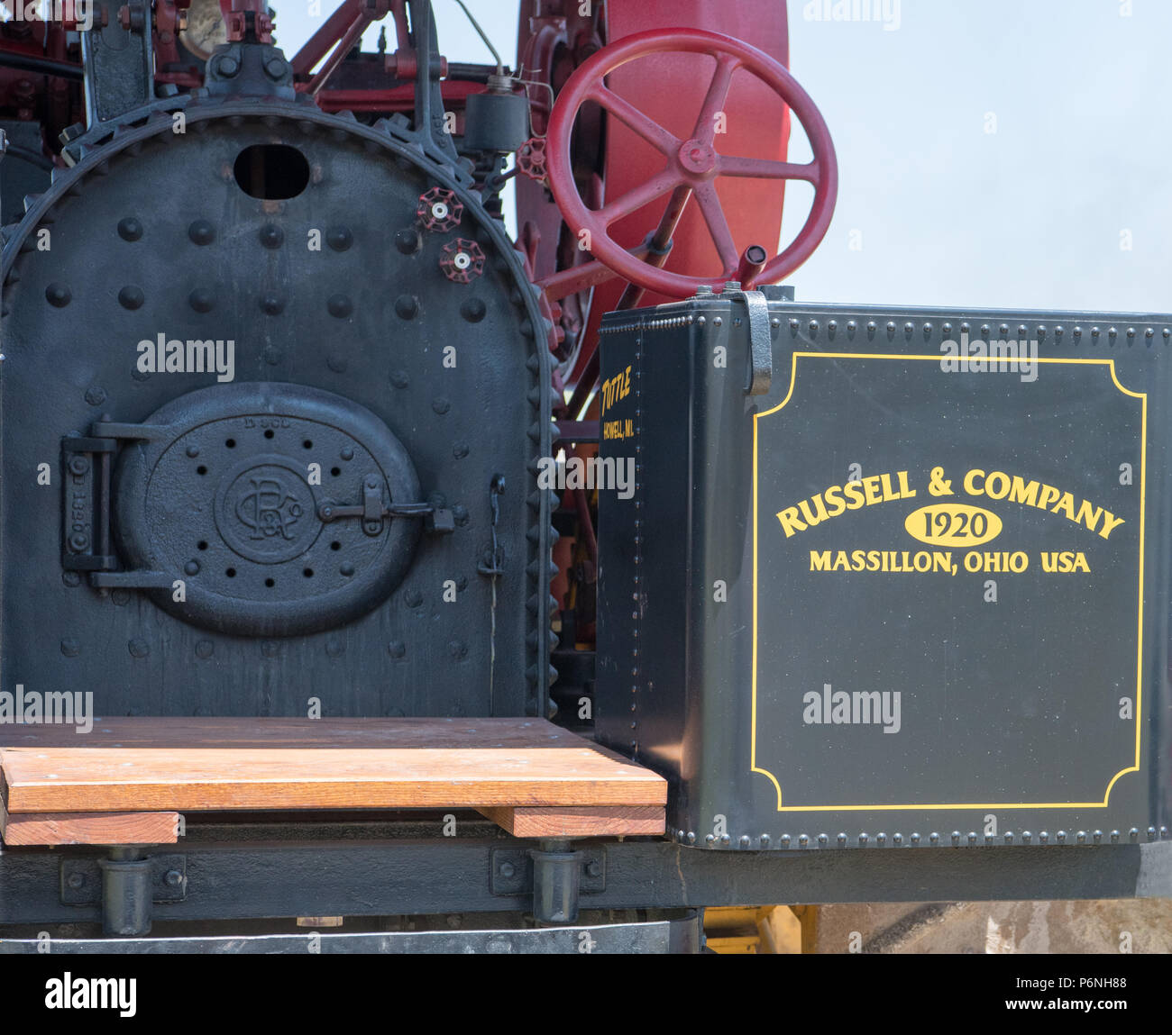 vintage Russell steam engine tractor Stock Photo - Alamy