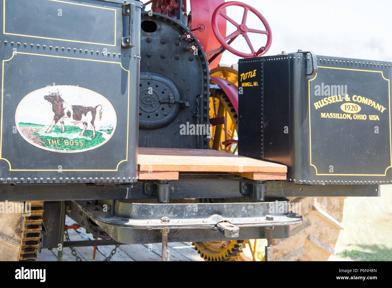 vintage Russell steam engine tractor Stock Photo - Alamy