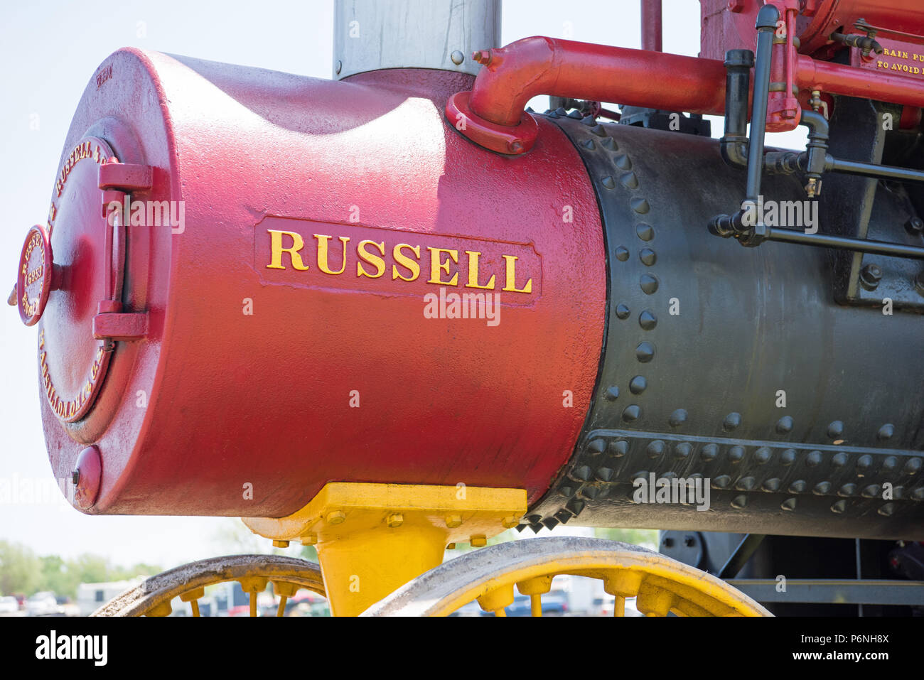 vintage Russell steam engine tractor Stock Photo - Alamy