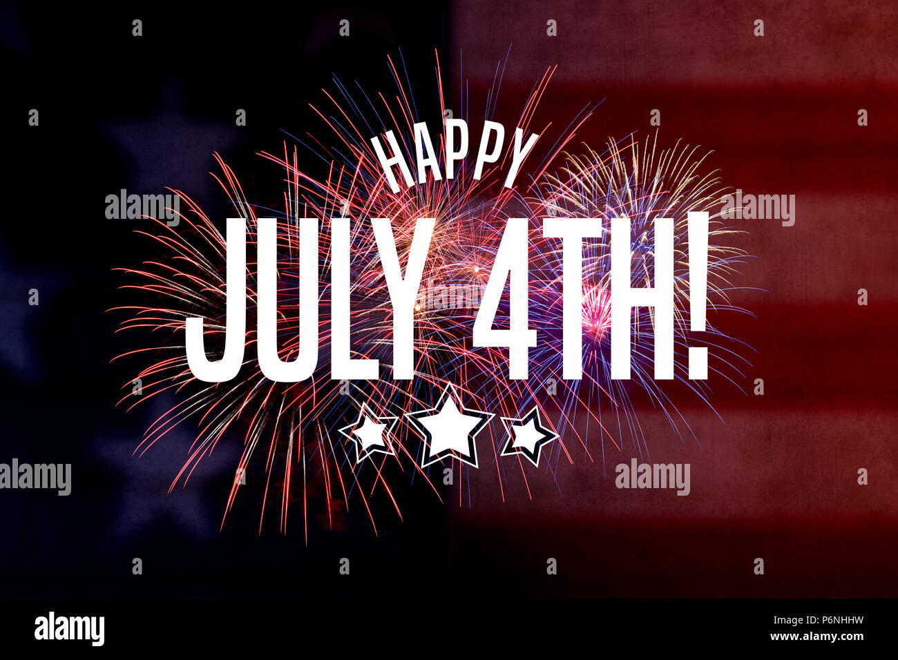 Happy July 4th Greeting with red and blue background Stock Photo - Alamy