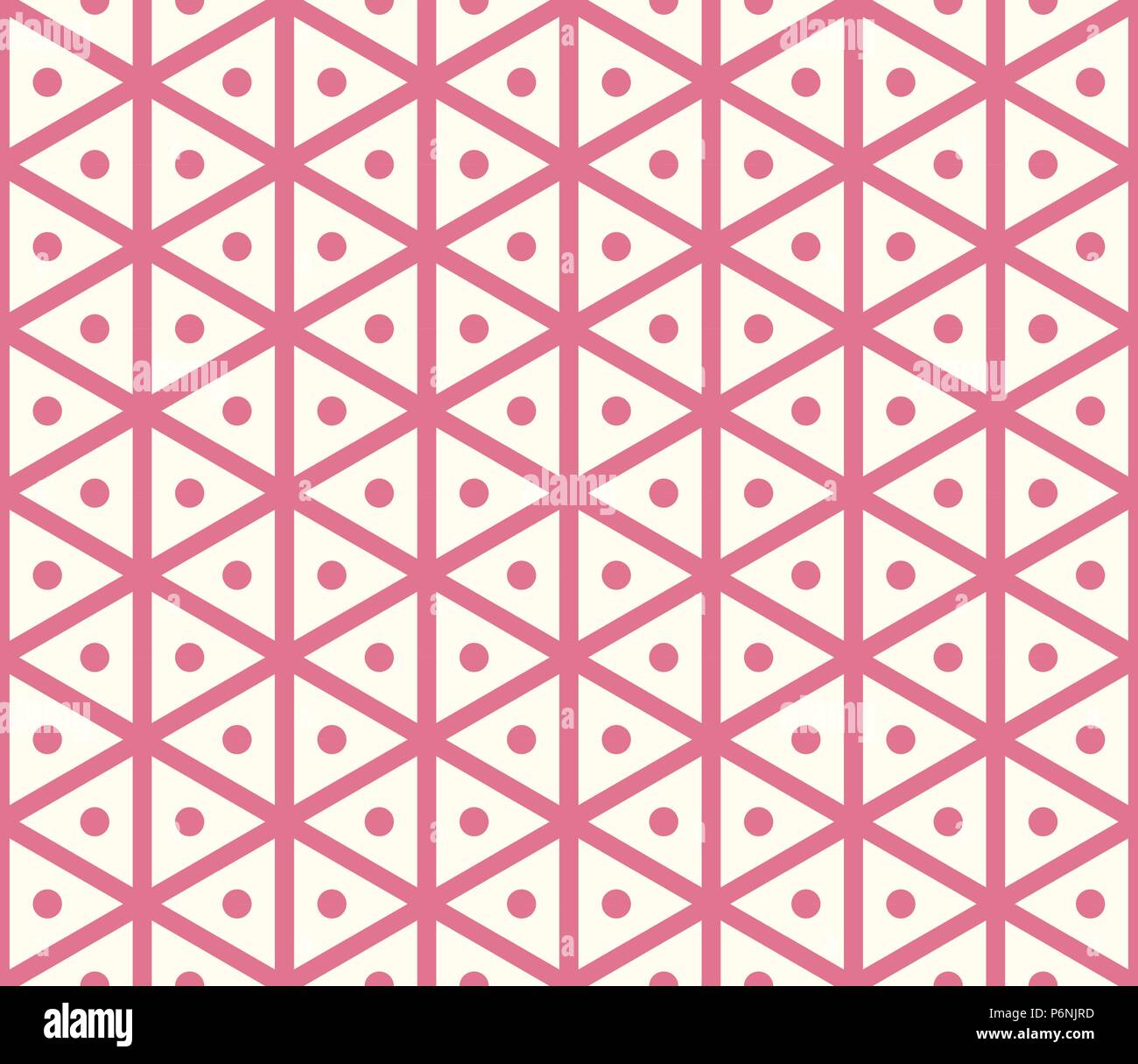 Red sweet and vintage hexagon and circle seamless pattern on pastel ...