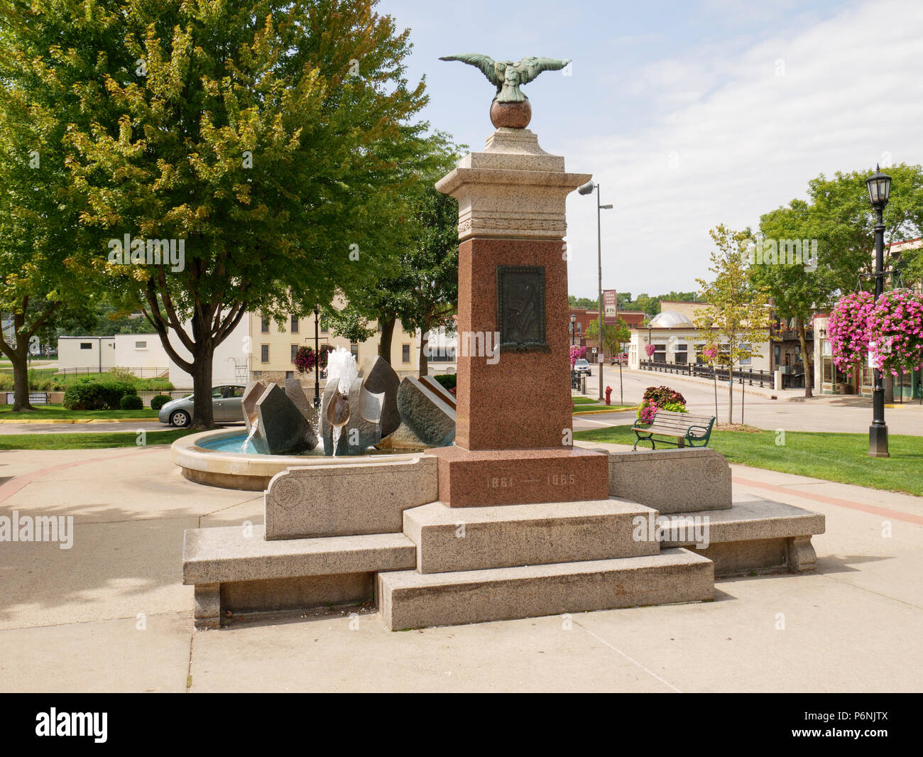 Civil War Monument, Bridge Square, Northfield, Minnesota. Town is the ...