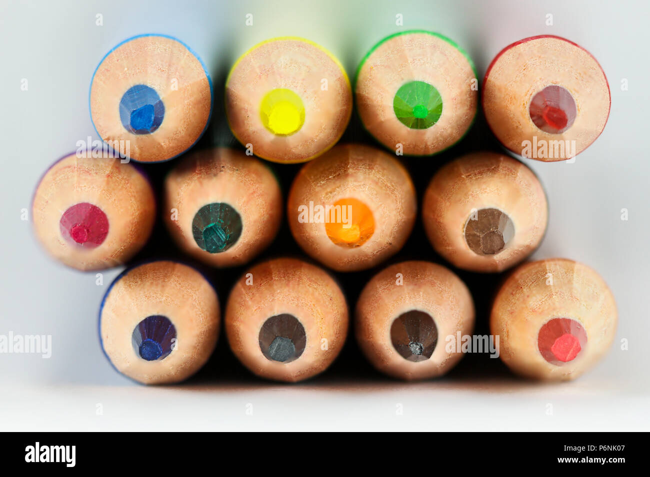 Colored pencils in macro closeup. Colored pencils are related to ...