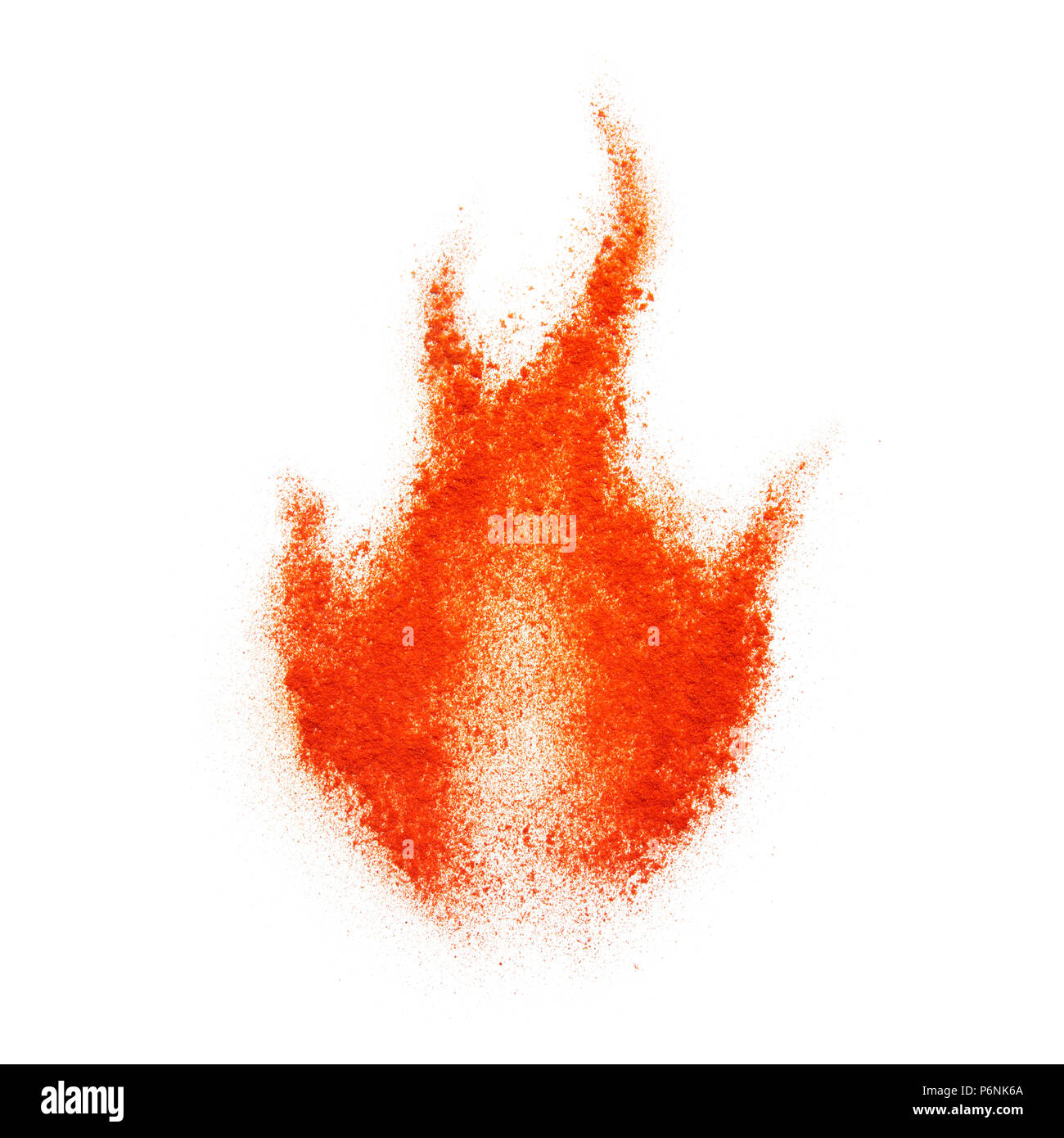 Chili powder forming a fire isolated on white background Stock Photo ...