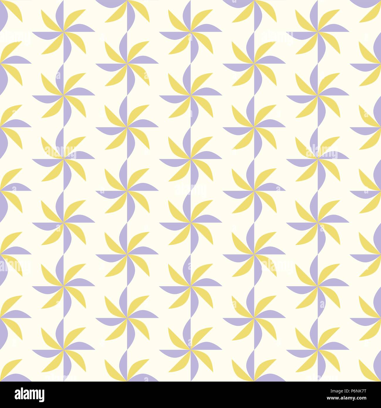 Violet and Yellow propeller pattern on pastel color. Vane seamless ...