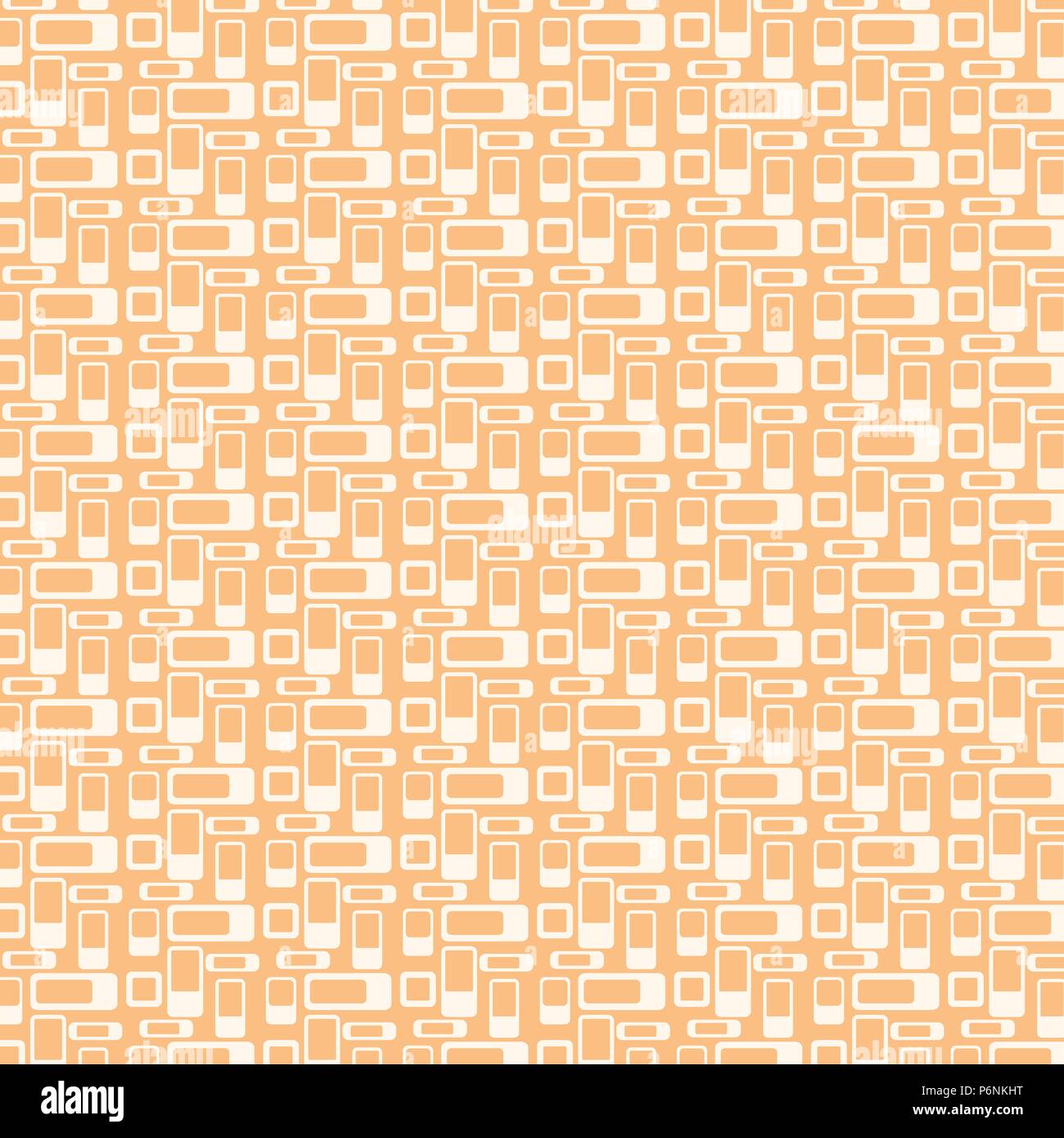 Orange rounded corner rectangle pattern on pastel background. Abstract ...