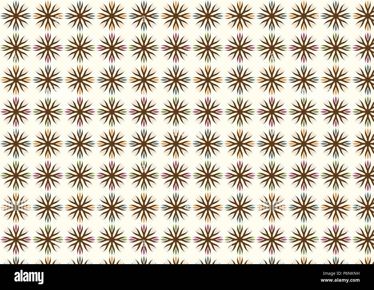 Vintage blossom and roots shape pattern on light yellow background ...