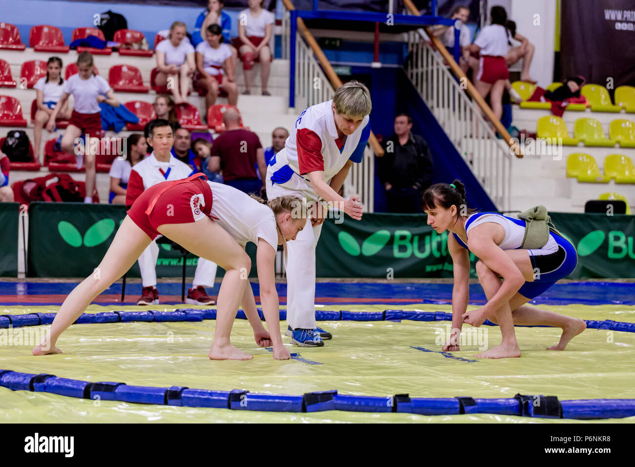 Russia, Vladivostok, 06/30/2018. Sumo wrestling competition among girls ...