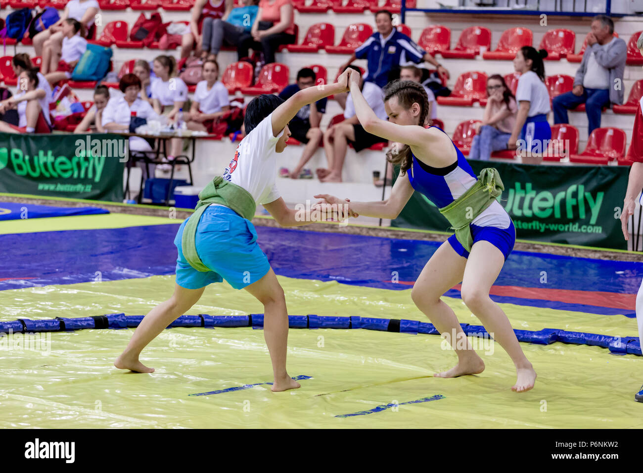 Russia, Vladivostok, 06/30/2018. Sumo wrestling competition among girls ...