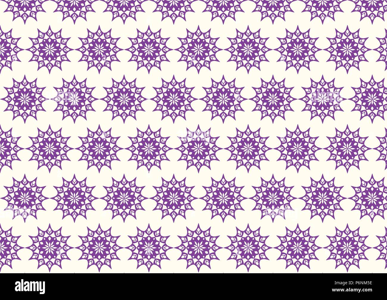 Violet vintage flower and modern shape and lobe pattern on pastel ...