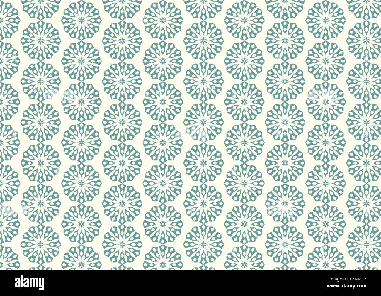 Dark Green Vintage blossom and modern shape pattern on pastel ...