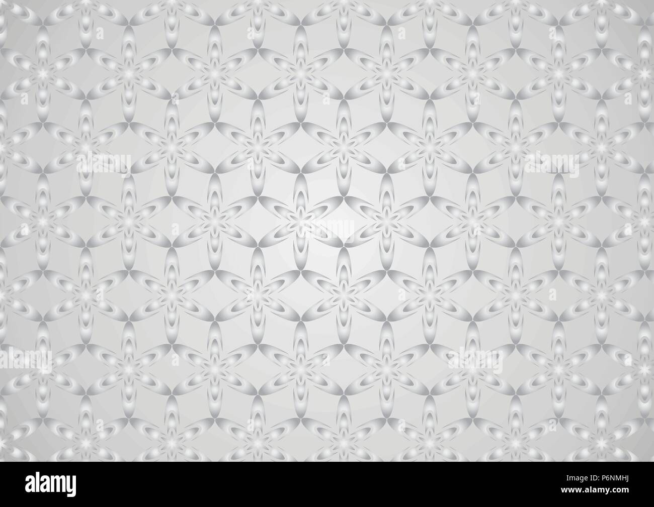 Silver graphic flower in modern shape pattern on pastel background ...