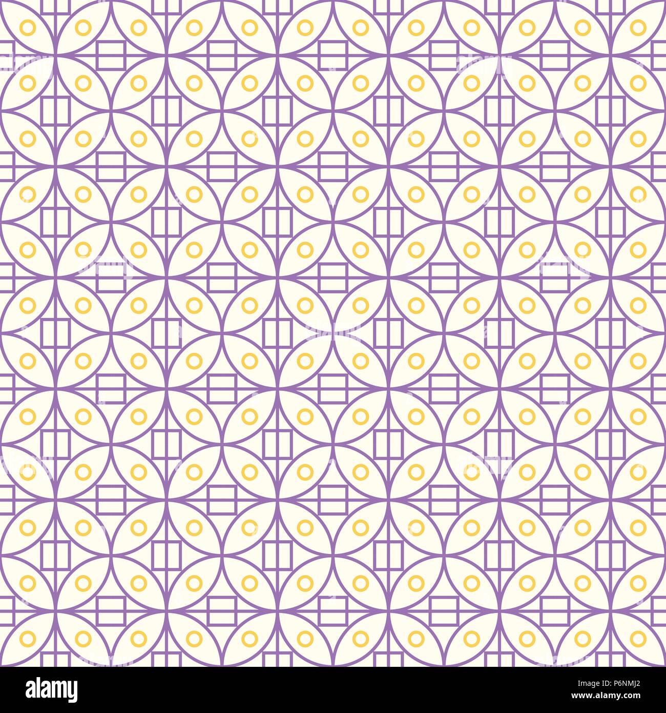 Violet sweet circle and square on pastel background. Abstract seamless ...