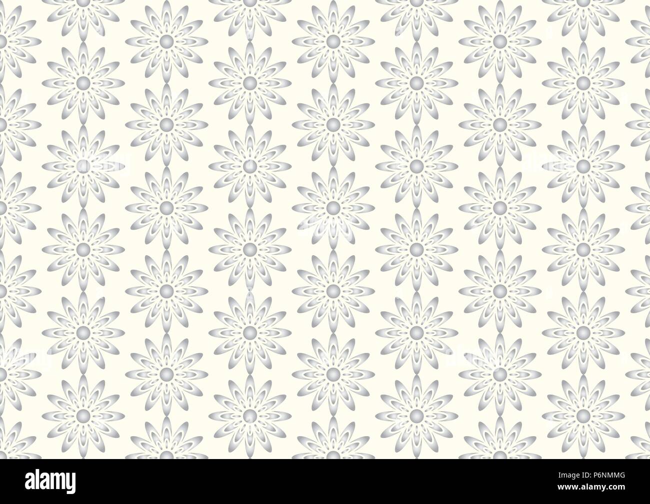 Silver cute flower pattern in abstract shape on pastel background ...