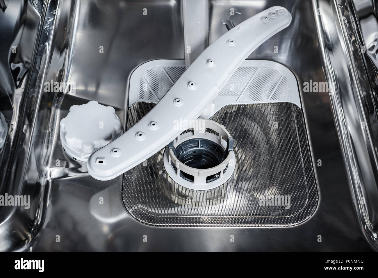 inside of the dishwasher, bottom carriage close-up Stock Photo - Alamy