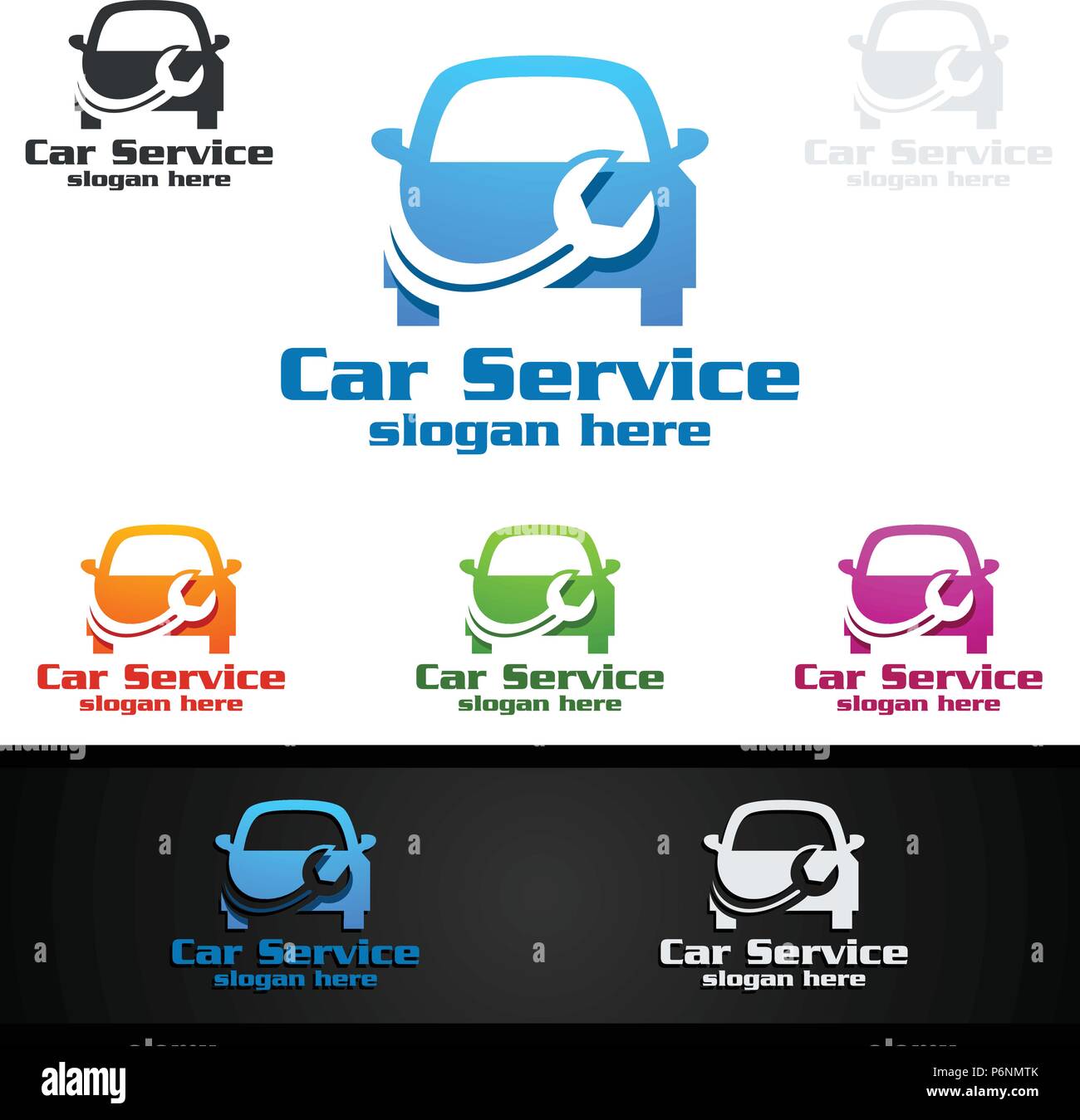 Car Service Vector Logo Design with Auto Repair Shape and Car Concept ...