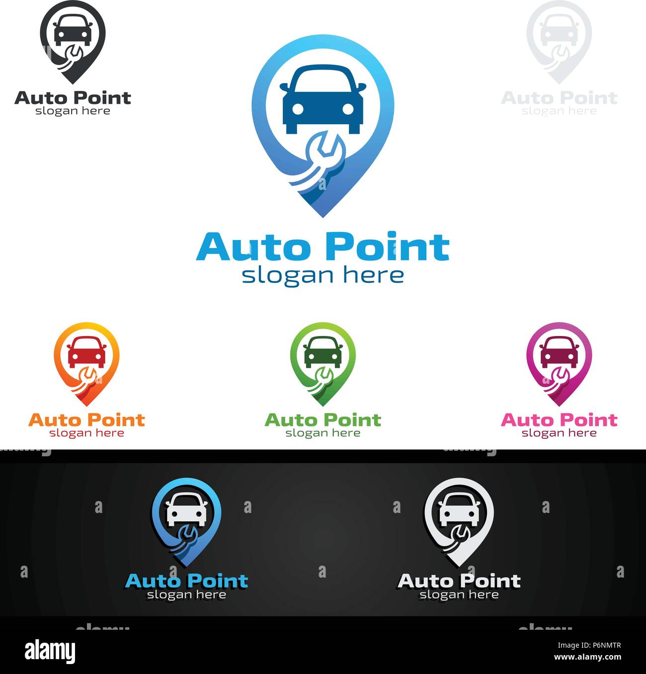 Car Service Vector Logo Design with Auto Repair Shape and Car Concept ...
