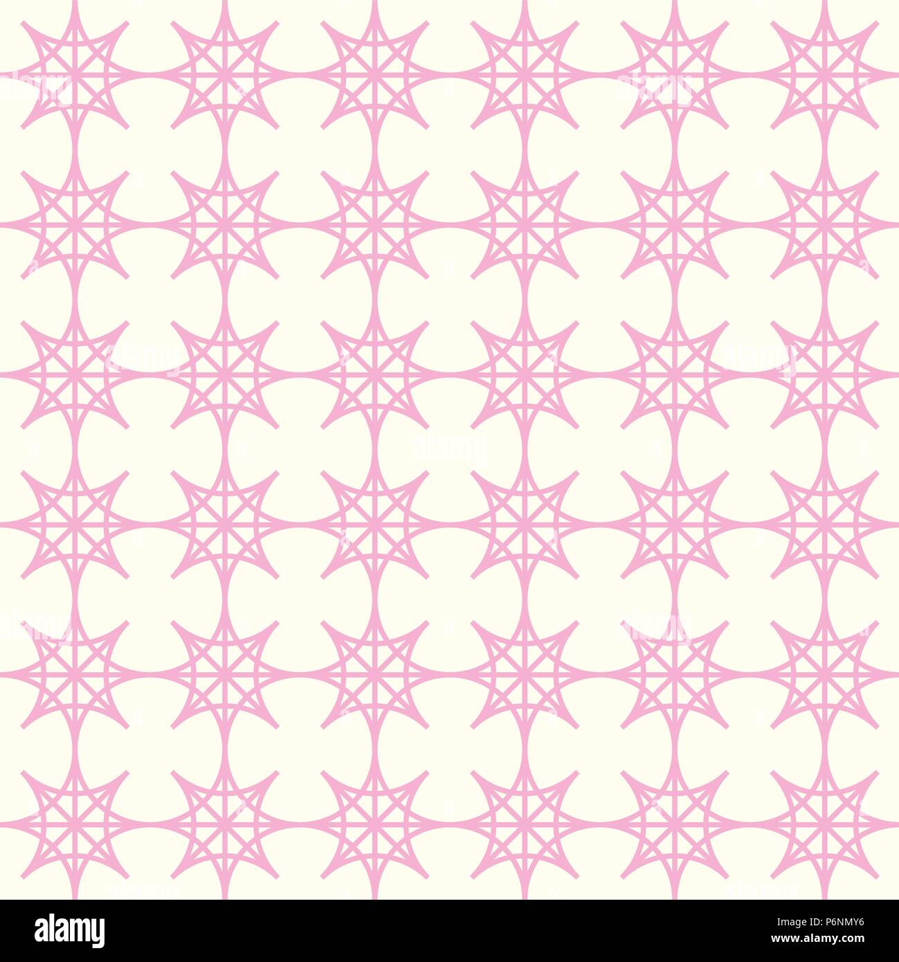 Pink four angle star seamless pattern on pastel background. Abstract ...
