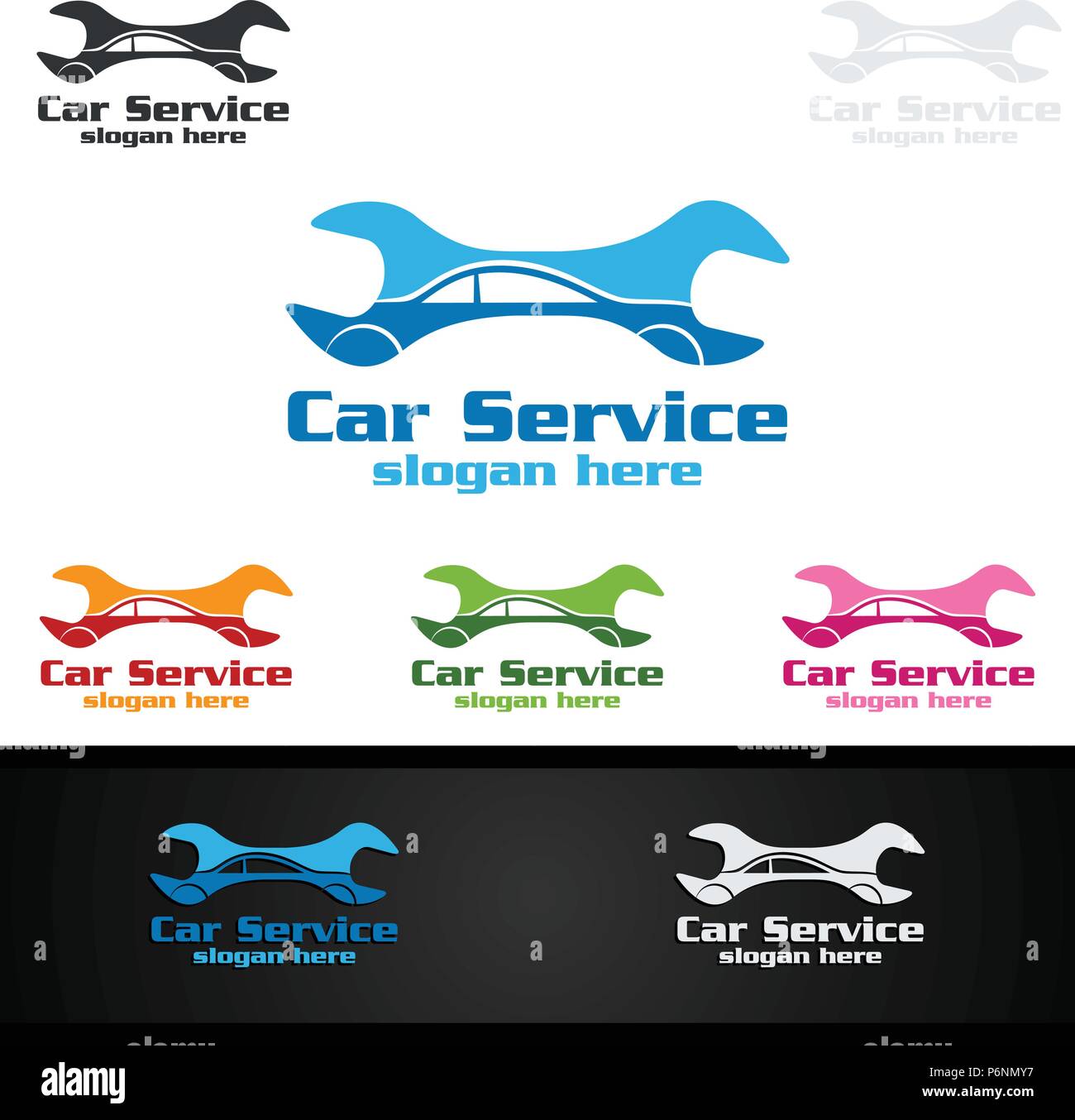 Car Service Vector Logo Design with Auto Repair Shape and Car Concept ...