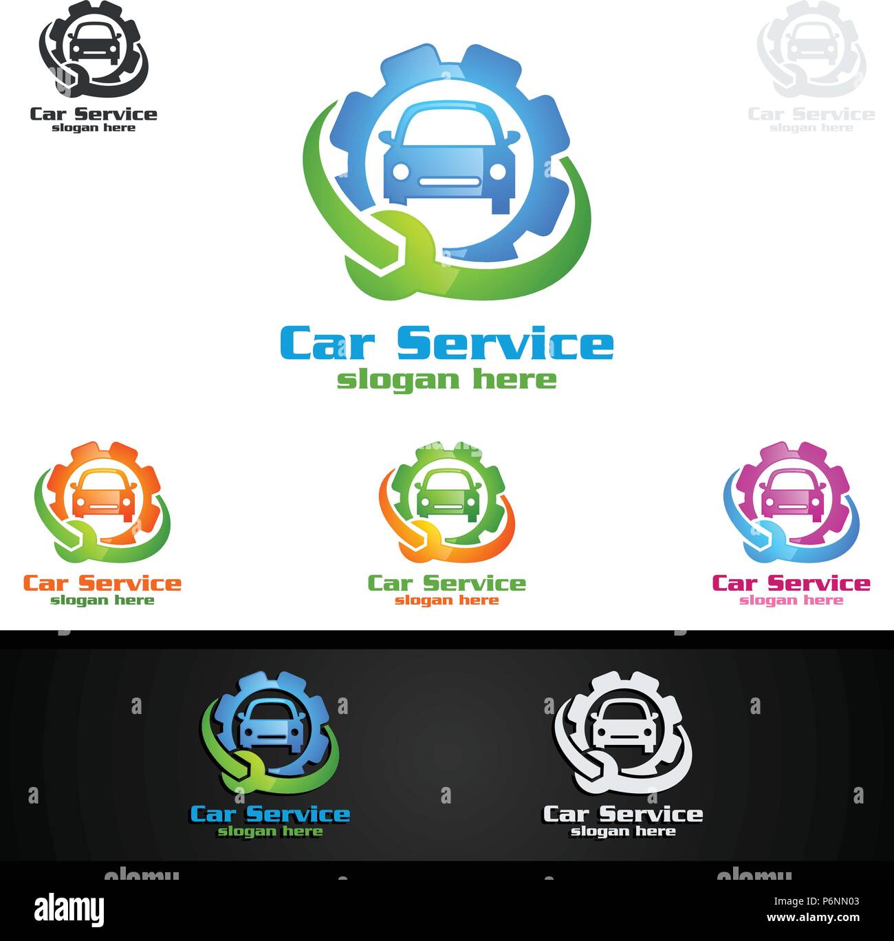 Car Service Vector Logo Design with Auto Repair Shape and Car Concept ...