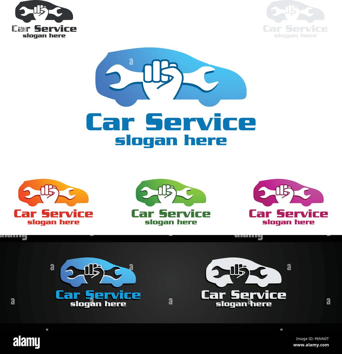 Car Service Vector Logo Design with Auto Repair Shape and Car Concept ...