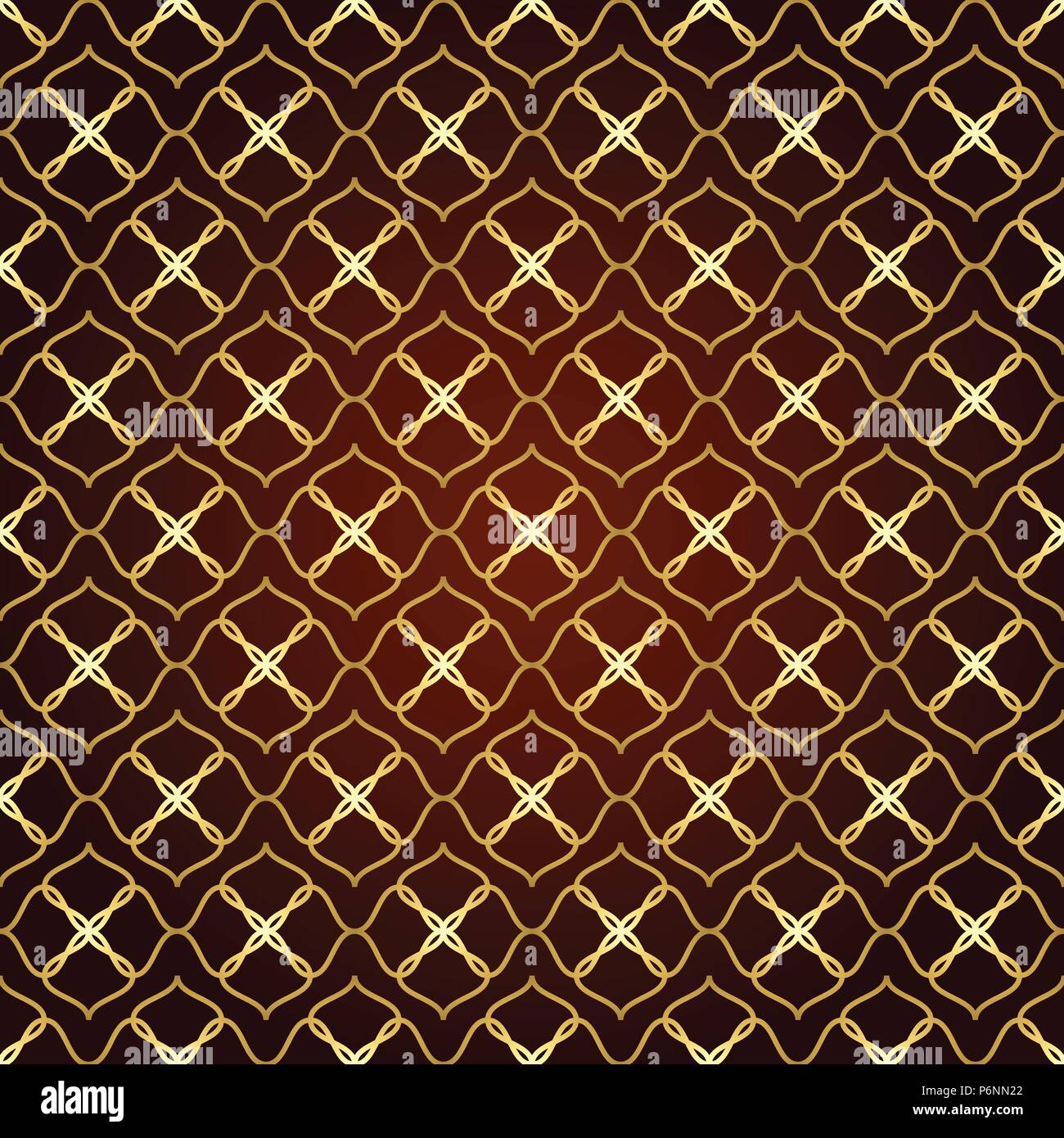 Gold curve blossom seamless pattern on pastel color. Vintage bloom ...