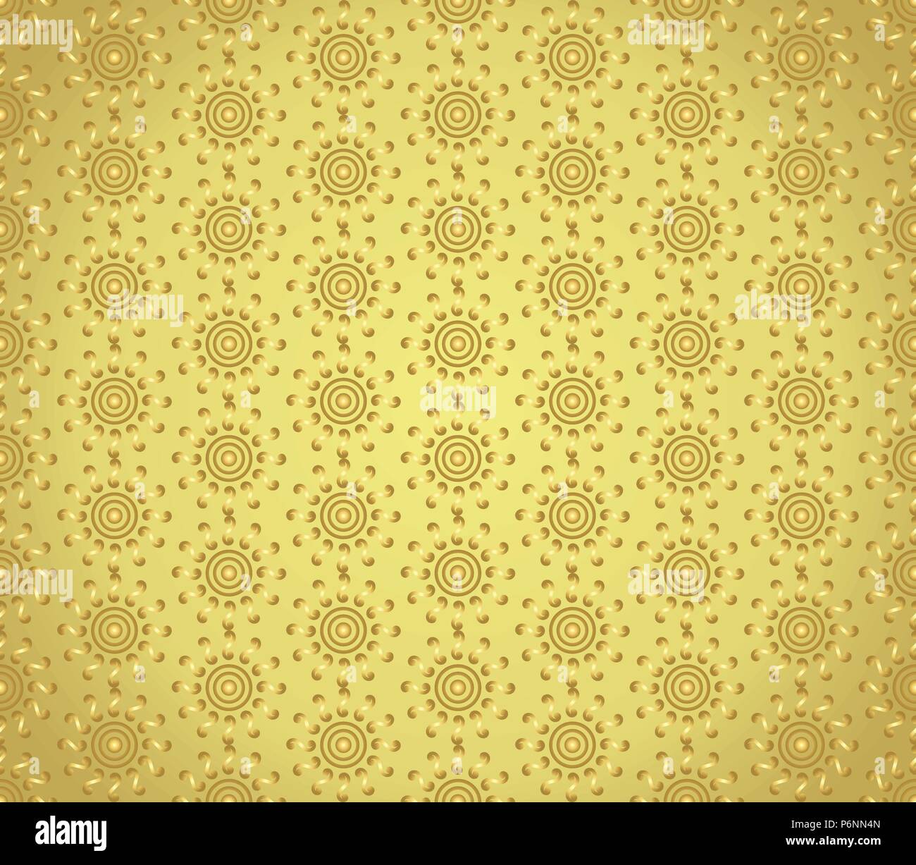 Gold swirl or spiral and circle pattern on pastel background. Vintage ...