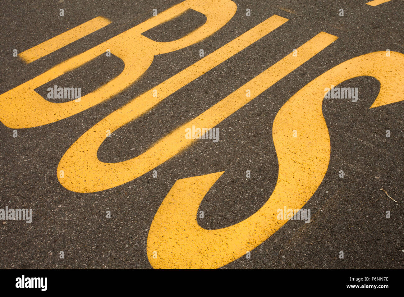 yellow city bus fast lane Stock Photo - Alamy