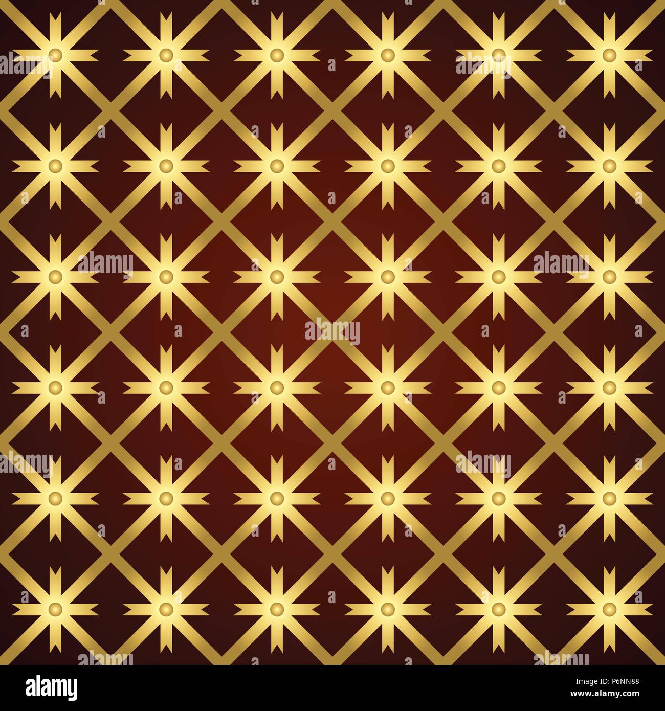 Gold asterisk or crossed line and circle and triangle seamless pattern ...