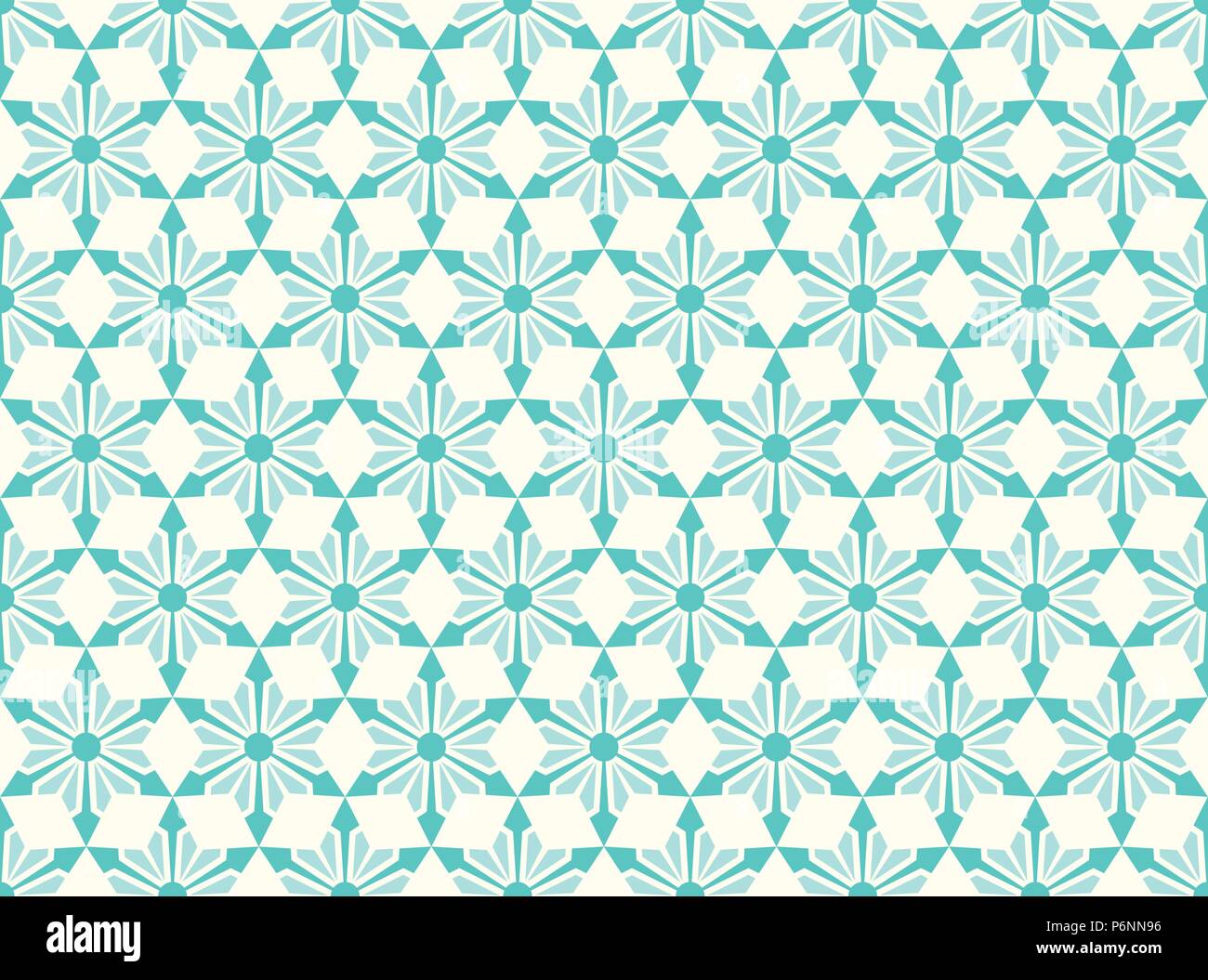 Turquoise modern star and circle and arrow shape seamless pattern ...