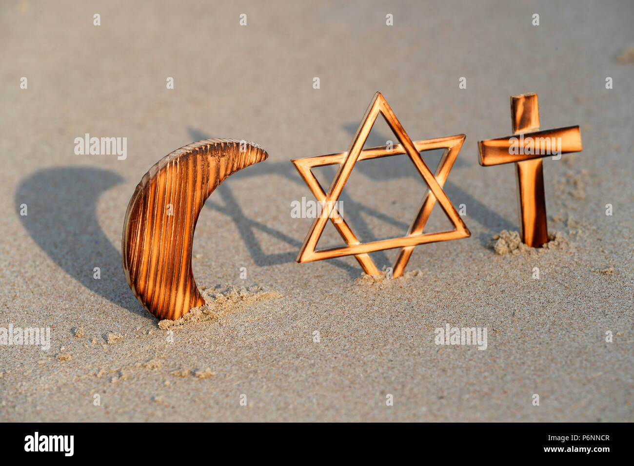Christianity, Islam, Judaism 3 monotheistic religions. Jewish Star ...
