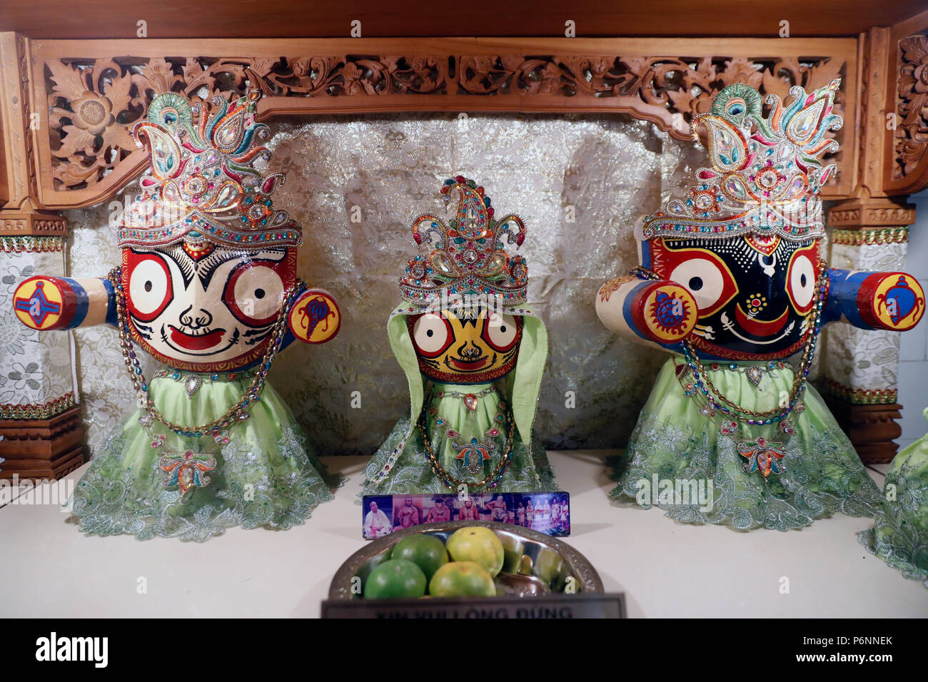 Sri Thenday Yutthapani Temple. Lord Jagannath's (Krishna) form. Ho Chi ...