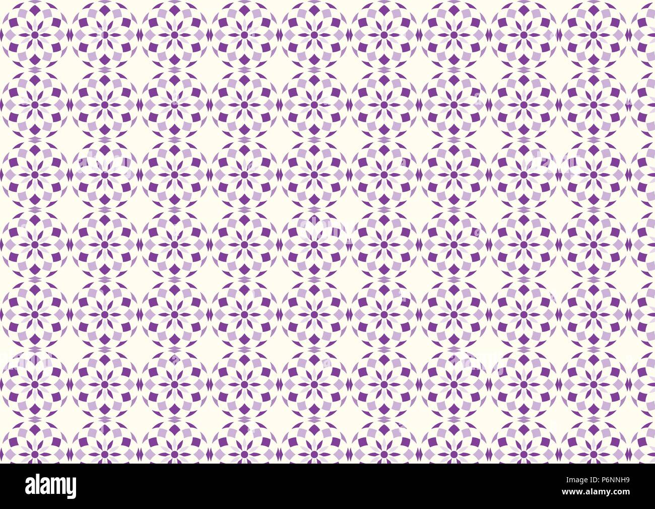 Violet Abstract blossom in ball shape and rhomboid pattern on pastel ...