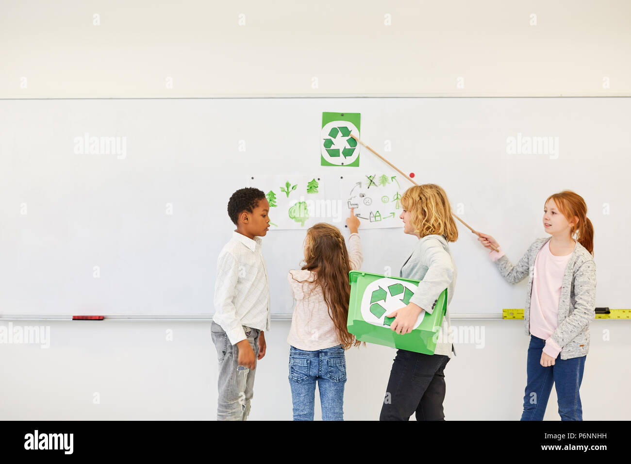 Children in elementary school give a presentation on a conservation ...