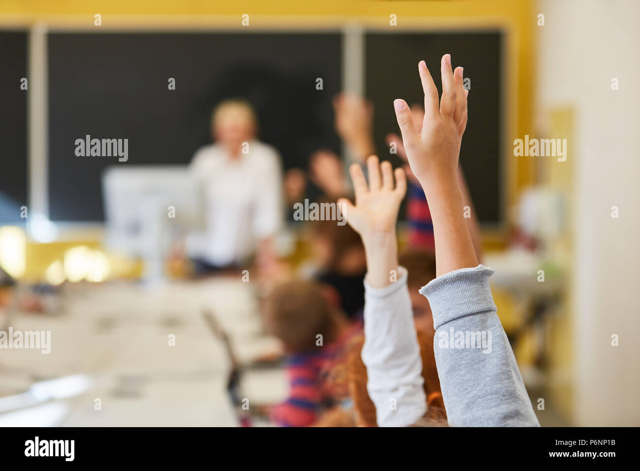 Children Classroom Ask Question High Resolution Stock Photography and ...