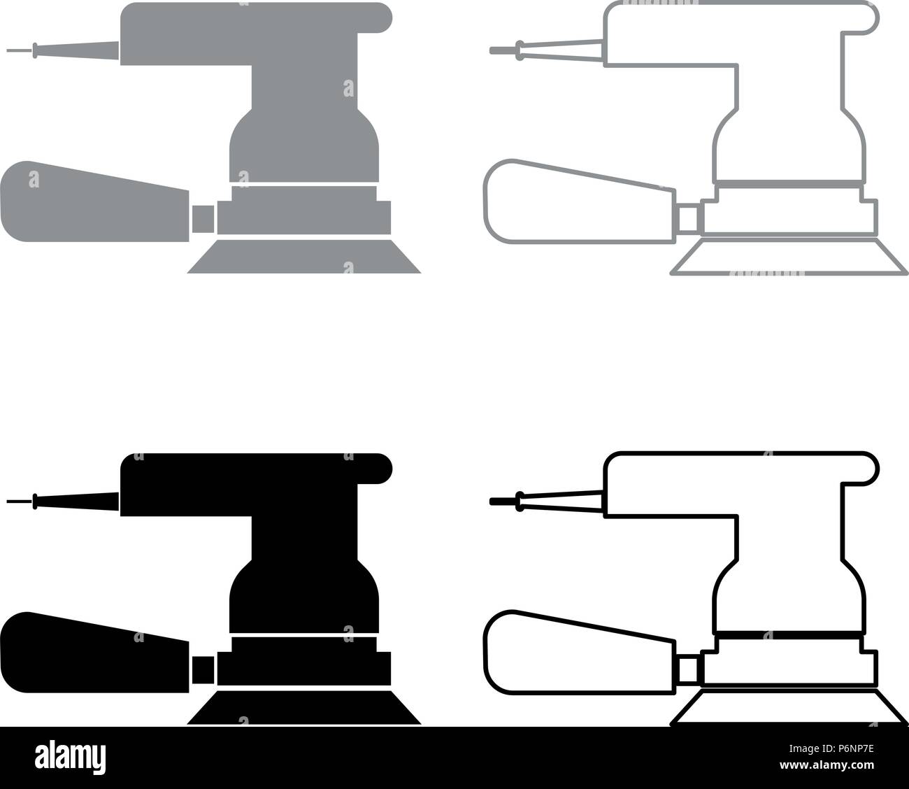 Eccentric grinder icon set grey black color I flat style simple image ...